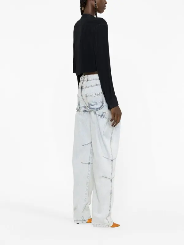 ALMAZ Split Silk Cropped Shirt