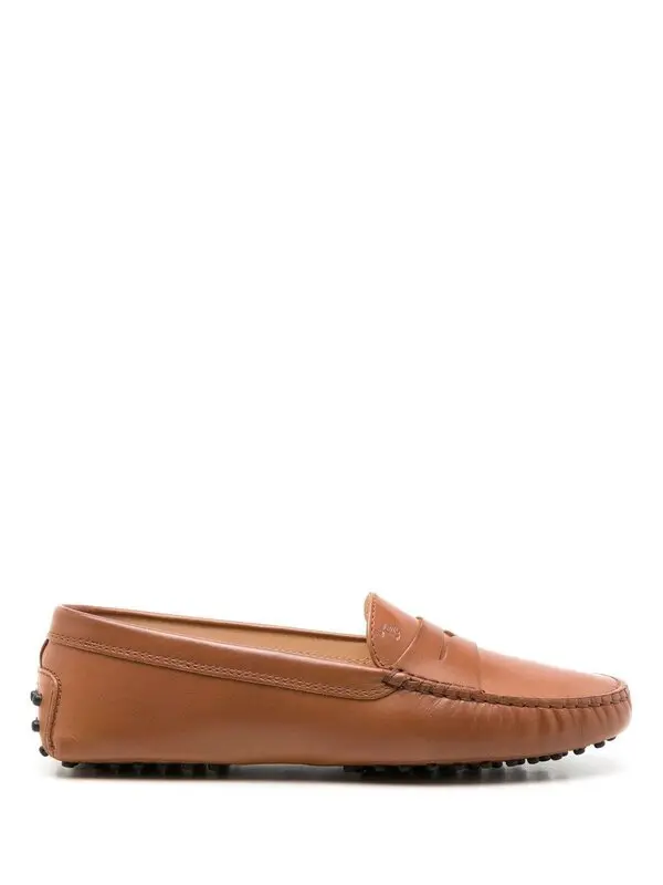TOD'S Gommini Leather Moccasin - Brown