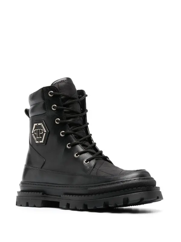 Philipp Plein Logo-plaque Leather Ankle Boots