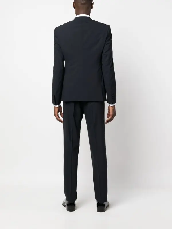 Emporio Armani Satin-trim Single-breasted Suit - Blue
