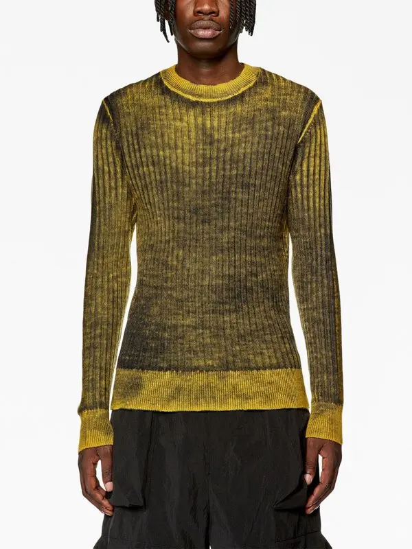 Diesel K-Andelero Ribbed-Knit Jumper - Yellow | Editorialist
