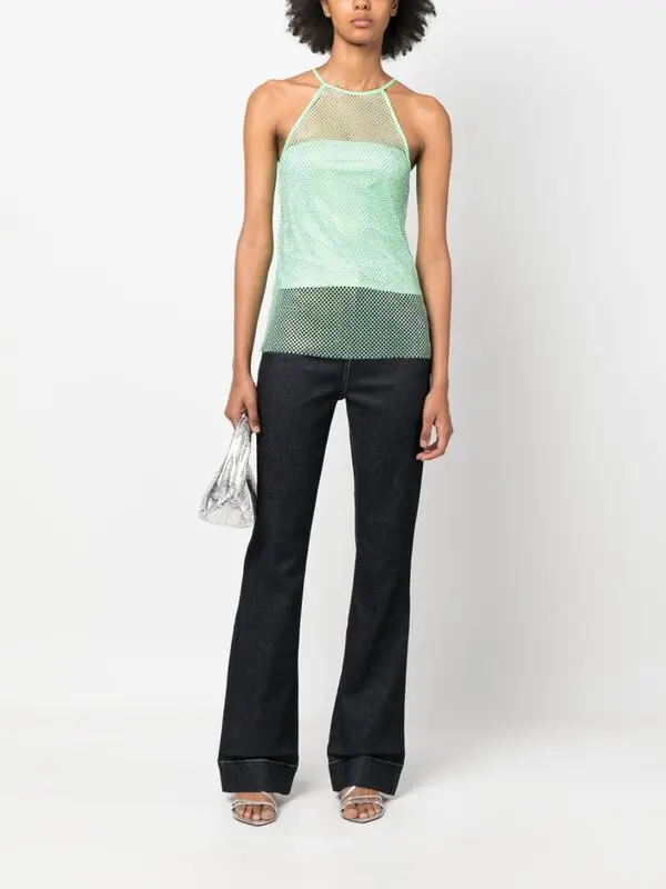 Patrizia Pepe Rhinestone-embellished Sleeveless Top - Green