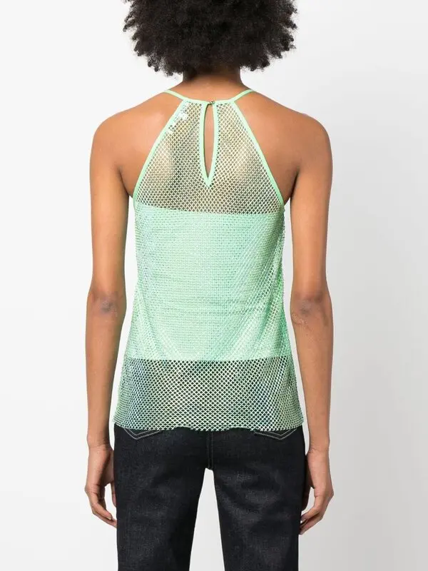 Patrizia Pepe Rhinestone-embellished Sleeveless Top - Green