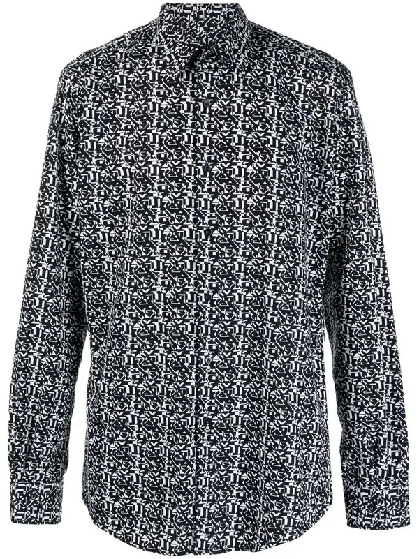 Karl Lagerfeld Abstract-pattern Long-sleeve Shirt