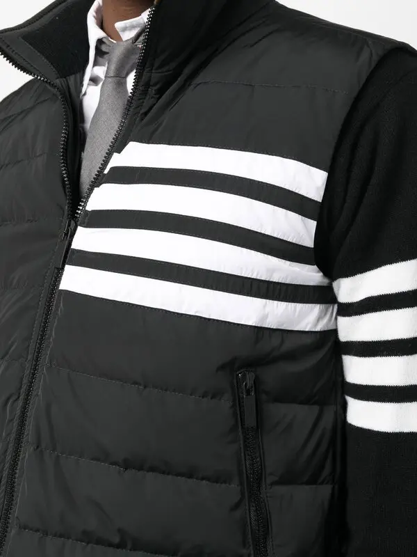 Thom Browne Stripe-detail Padded Gilet - Grey