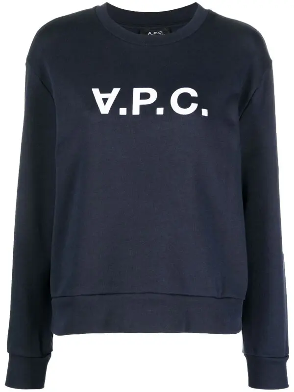 A.p.c. Vpc Logo-print Cotton Sweatshirt - Blue