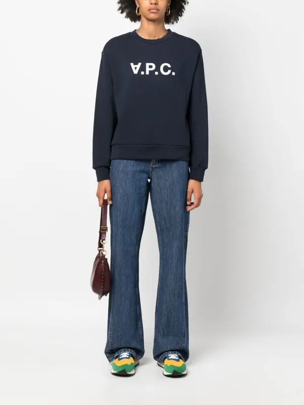 A.p.c. Vpc Logo-print Cotton Sweatshirt - Blue