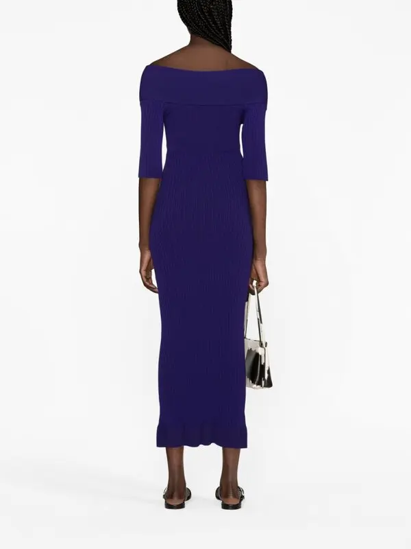 Philosophy Di Lorenzo Serafini Off-shoulder Knitted Midi Dress