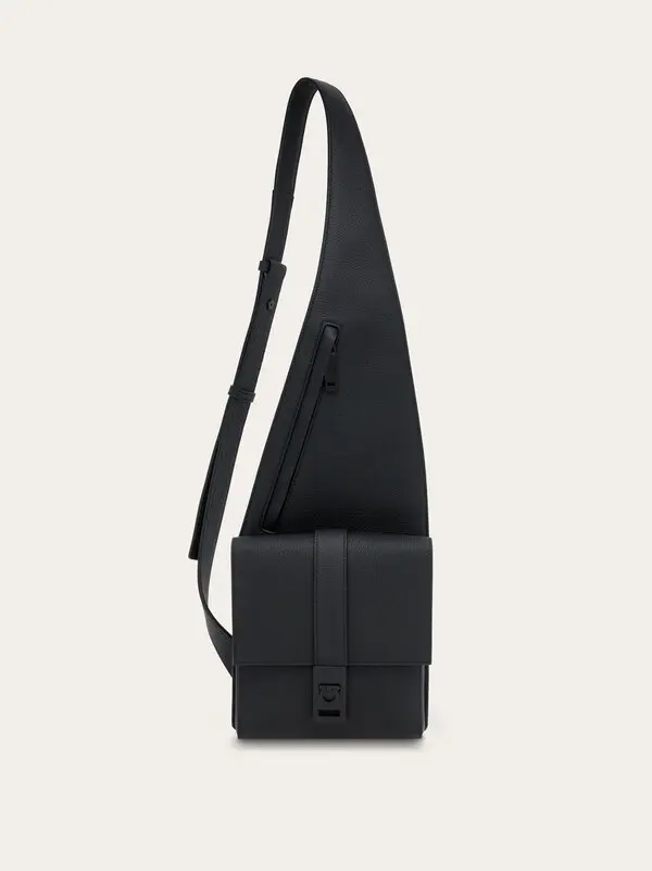 FERRAGAMO Sling Bag With Gancini Buckle - Black