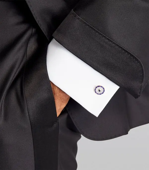 DEAKIN & FRANCIS Yellow Gold And Sapphire Chain-link Cufflinks