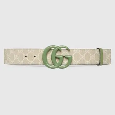 Gucci Gg Marmont Wide Belt Gg Canvas - White | Editorialist display picture 3