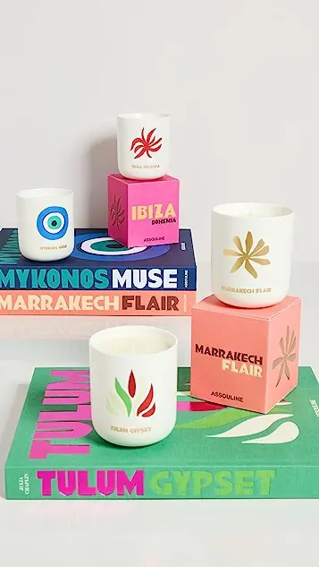Assouline Mykonos Muse Travel From Home Candle - White