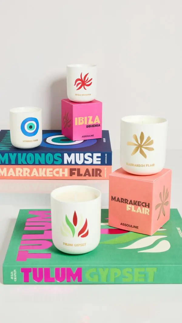 Assouline Mykonos Muse Travel From Home Candle - White