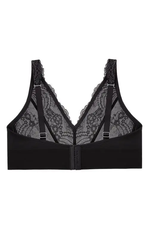 GLAMORISE Bramour Lexington Lace Plunge Bralette - Black