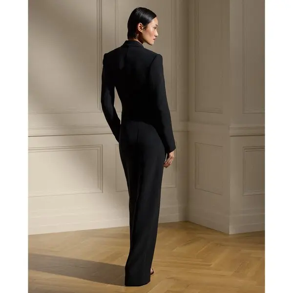 Ralph Lauren Kristian Silk Tuxedo Gown - Black