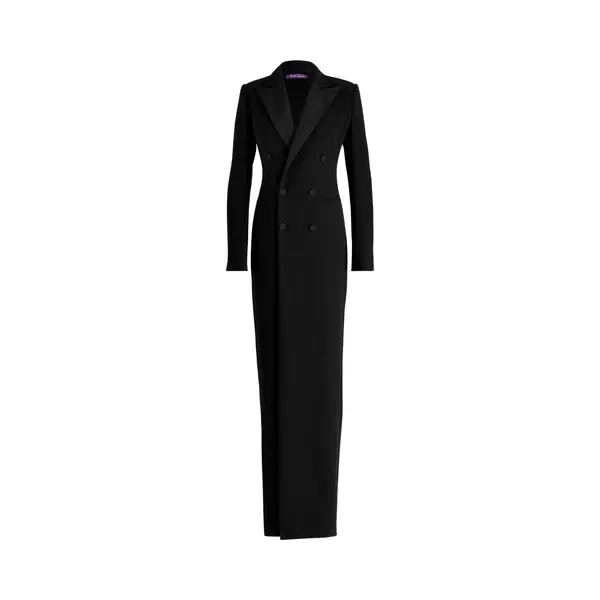 Ralph Lauren Kristian Silk Tuxedo Gown - Black