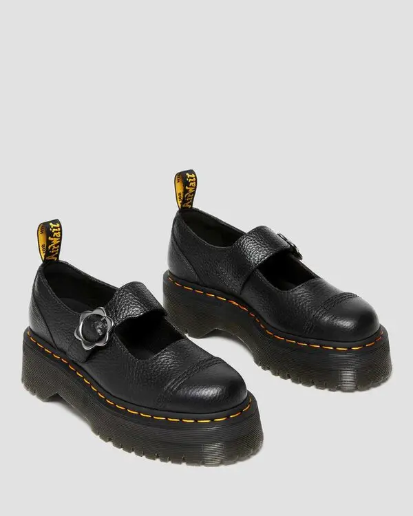 Dr. Martens Addina Flower Buckle Platform Shoes