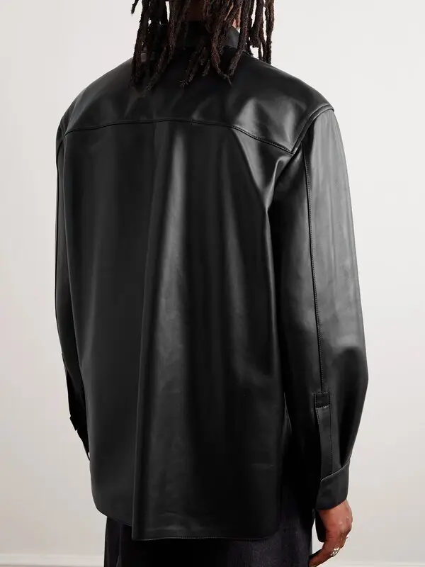 Loewe Logo-debossed Leather Jacket