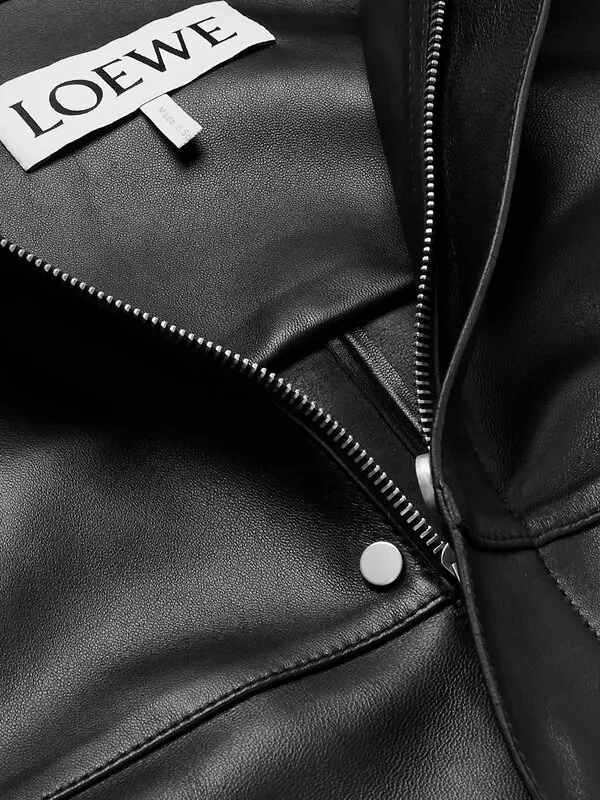 Loewe Logo-debossed Leather Jacket