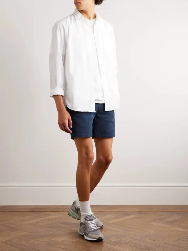 S.K.U. Slim-Fit Straight-Leg Cotton-Twill Shorts In Blue - 70% Off |  Editorialist