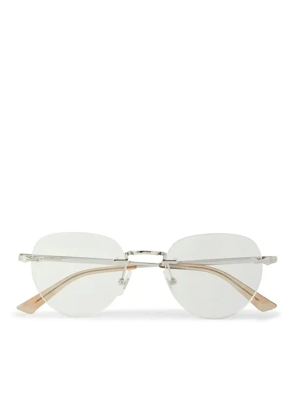 Montblanc Round-frame -tone Titanium And Acetate Optical Glasses
