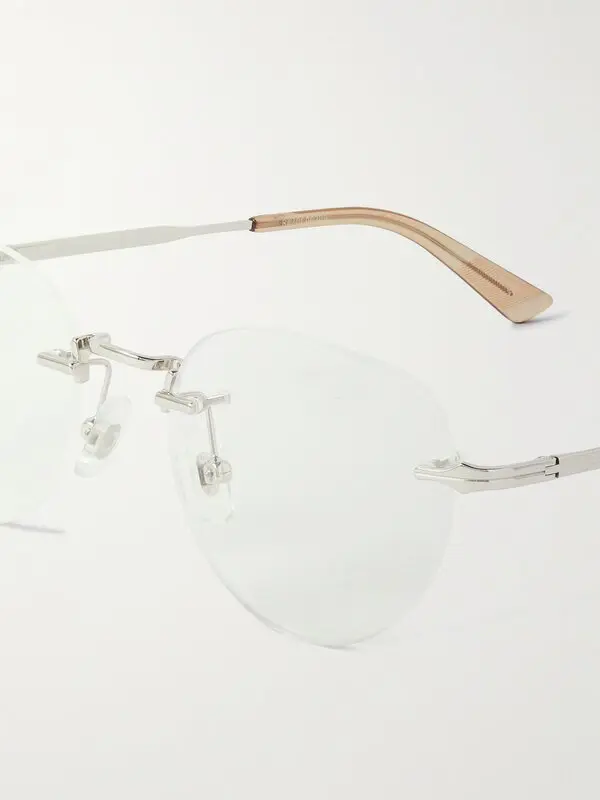 Montblanc Round-frame -tone Titanium And Acetate Optical Glasses