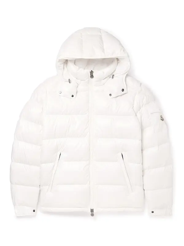 Moncler Maya Logo-appliquéd Quilted Glossed-shell Hooded Down Jacket
