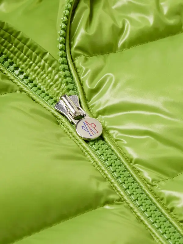 Moncler Maya Logo-appliquéd Quilted Glossed-shell Hooded Down Jacket - Green