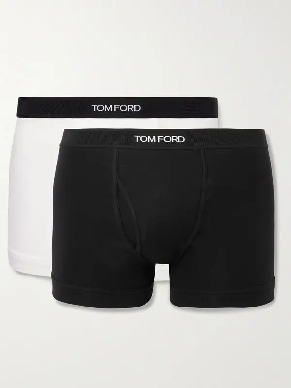 TOM FORD Two-pack Stretch-cotton Jersey Boxer Briefs - Black