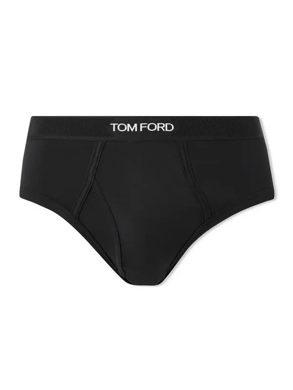 TOM FORD Stretch-cotton And Modal-blend Briefs - Black