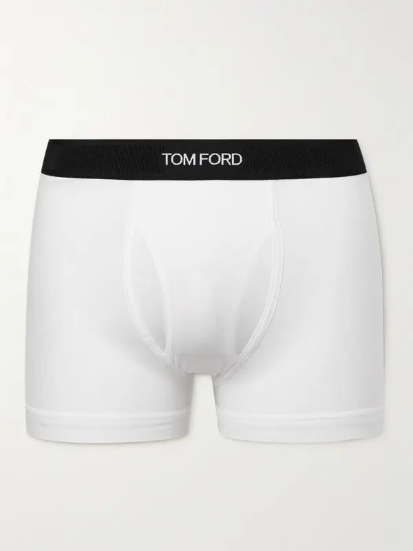 TOM FORD Stretch-cotton And Modal-blend Boxer Briefs - White