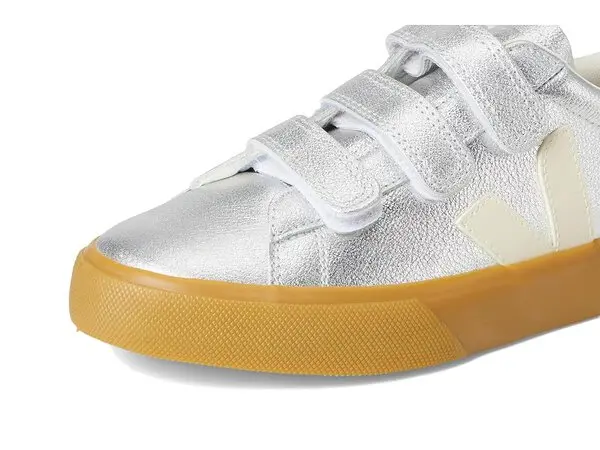VEJA Recife Metallic Leather Sneakers With Hook-and-loop Closures