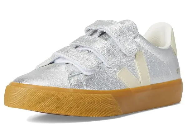 VEJA Recife Metallic Leather Sneakers With Hook-and-loop Closures
