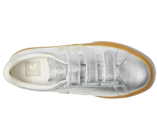 VEJA Recife Metallic Leather Sneakers With Hook-and-loop Closures