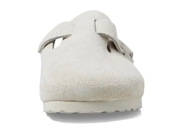 BIRKENSTOCK Boston Clog Soft Footbed Suede Mule Shoes - White