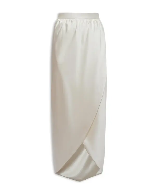 REISS Tyra Silk Wrap Skirt