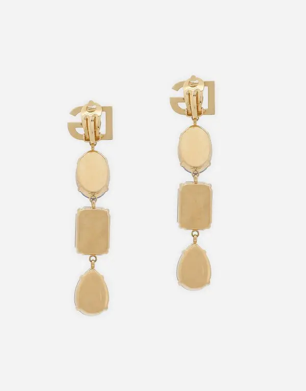 Dolce & Gabbana Dg Logo Rhinestone Earrings - Multicolor