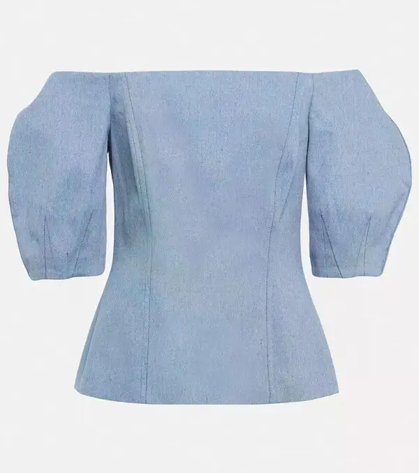 Gabriela Hearst Ellen Off-shoulder Top - Blue