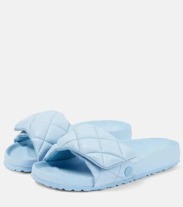 BIRKENSTOCK Sylt Quilted Leather Slides - Blue