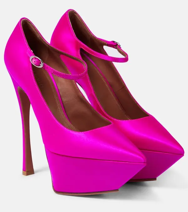 Amina Muaddi Yigit Platform Pumps - Pink