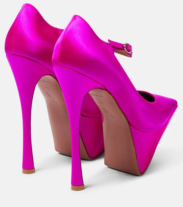 Amina Muaddi Yigit Platform Pumps - Pink
