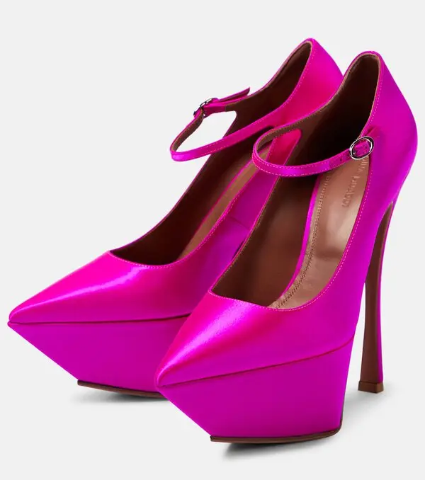 Amina Muaddi Yigit Platform Pumps - Pink