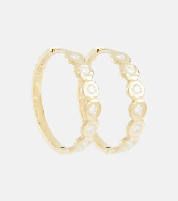 OCTAVIA ELIZABETH Edith Diamond Hoop Earrings - Gold