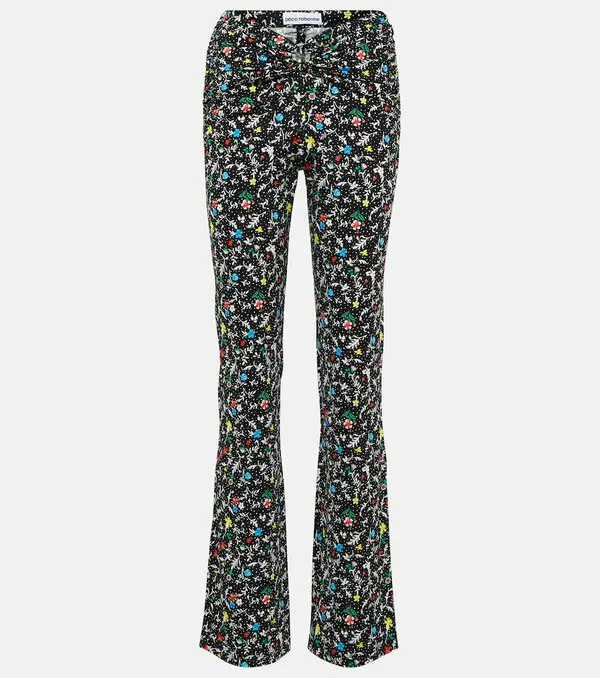 Rabanne Printed High-rise Crêpe Pants