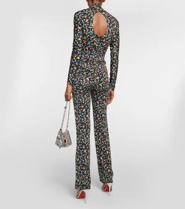 Rabanne Printed High-rise Crêpe Pants