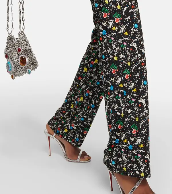 Rabanne Printed High-rise Crêpe Pants
