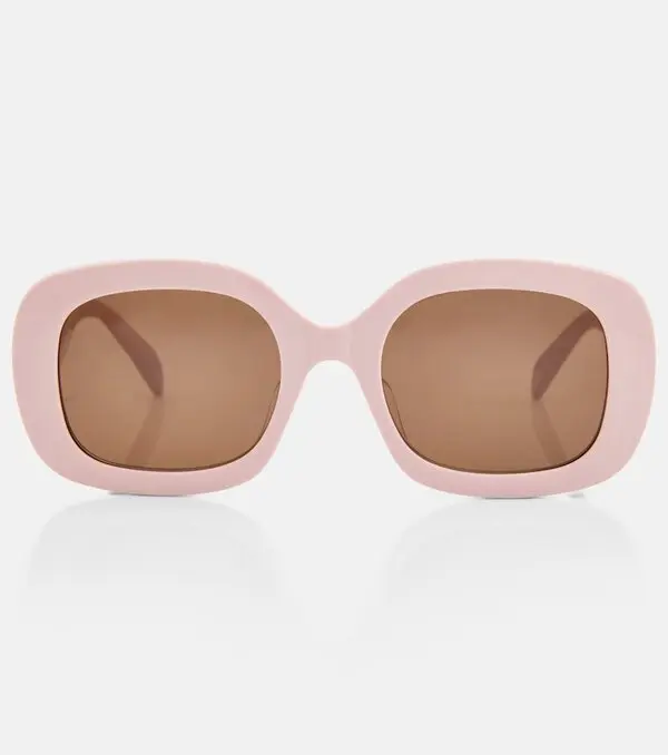 Celine Triomphe 10 Square Sunglasses Pink Editorialist