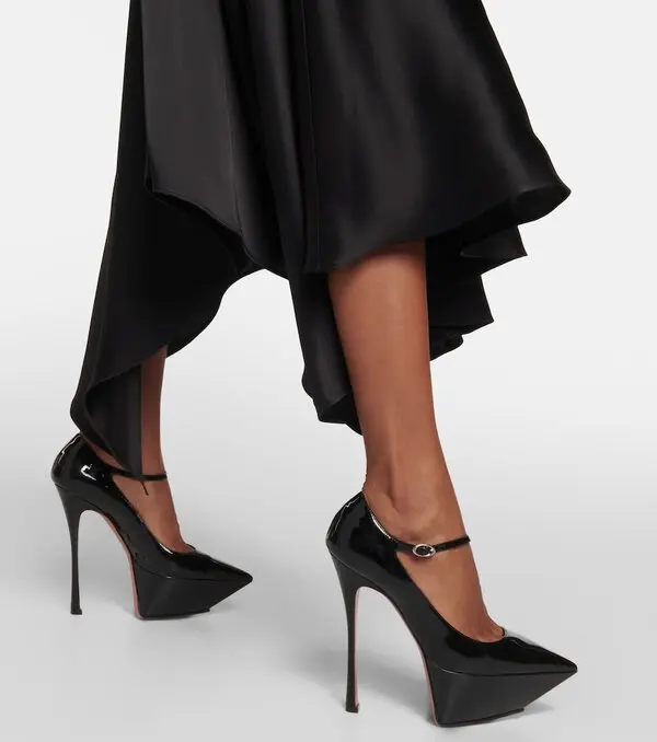 Amina Muaddi Patent Leather Pumps - Black