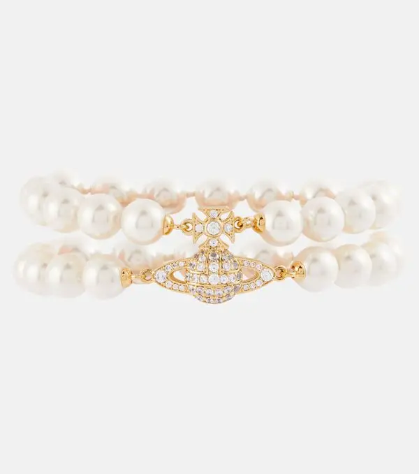 VIVIENNE WESTWOOD Graziella Embellished Faux Pearl Bracelet - Gold
