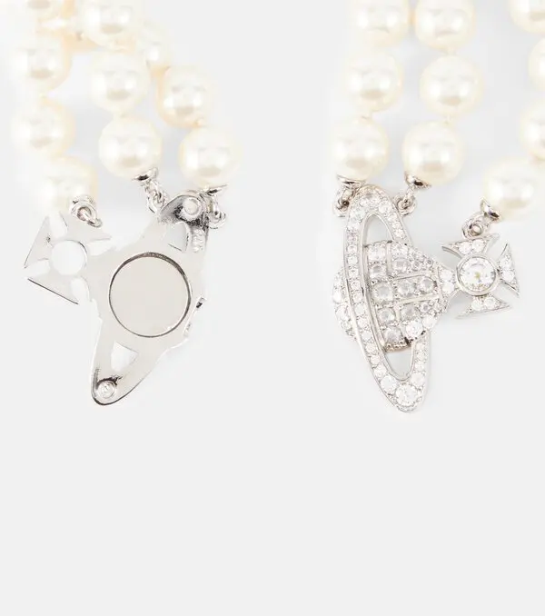 VIVIENNE WESTWOOD Graziella Embellished Faux Pearl Bracelet - Silver